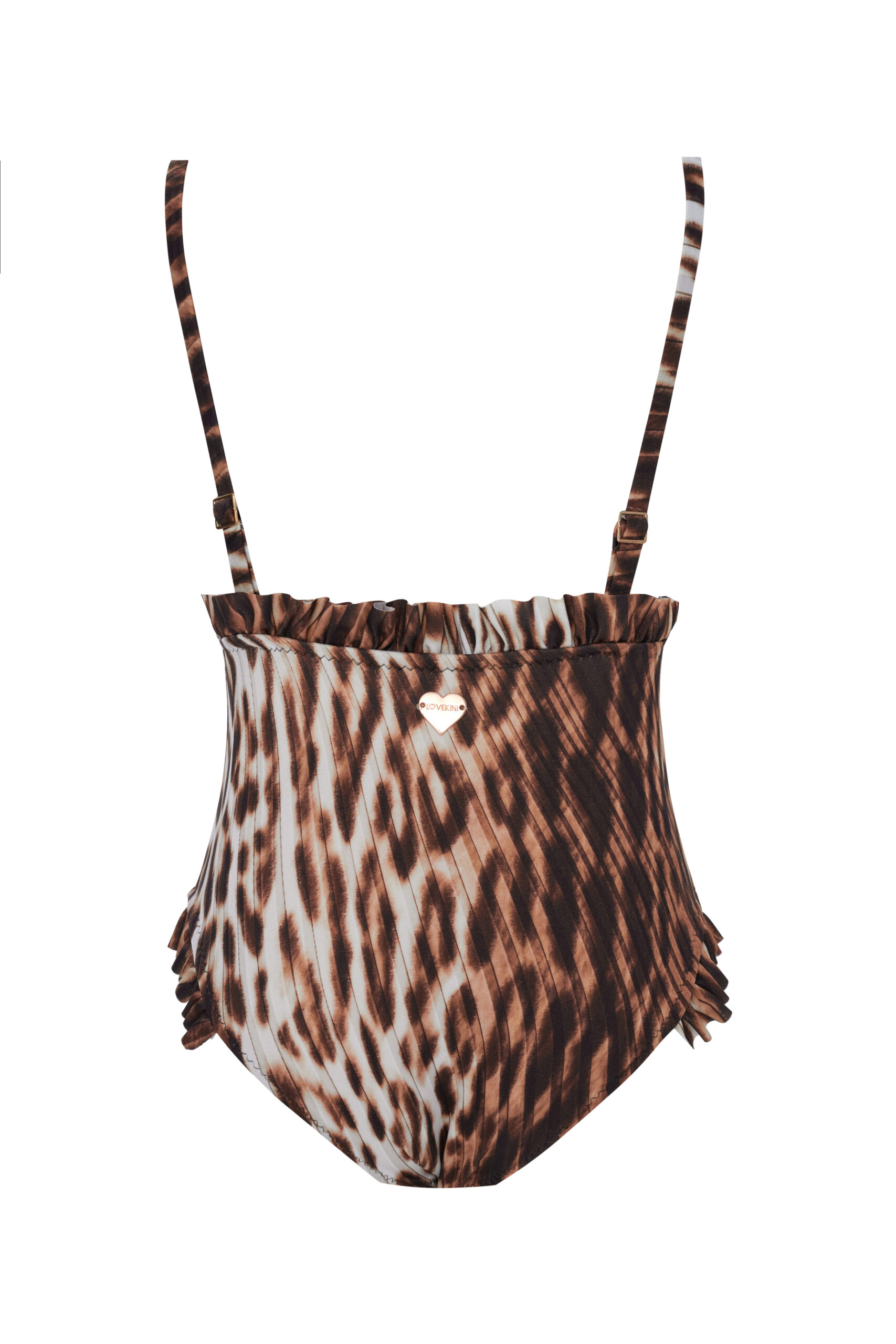 Lovekini Ava Leopard Pattern Kids Swimsuit With Ruffle Details Lovekini Ava Leopard Pattern Kids Swimsuit With Ruffle Details