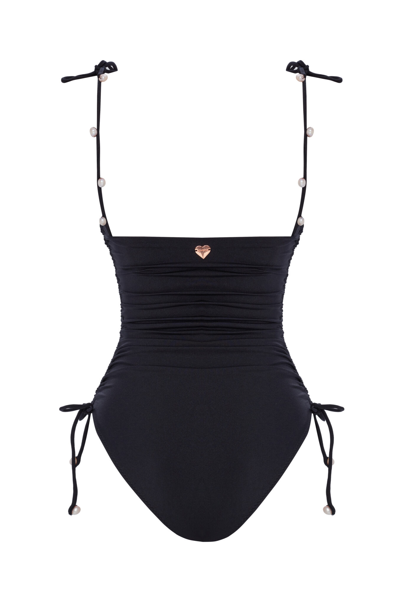 Lovekini Diana Black Swimsuit With Real Pearl Details